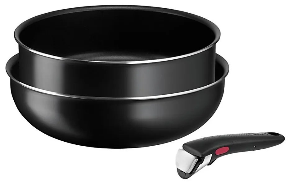 Tefal - Sada pánví 3 ks INGENIO EASY COOK & CLEAN BLACK
