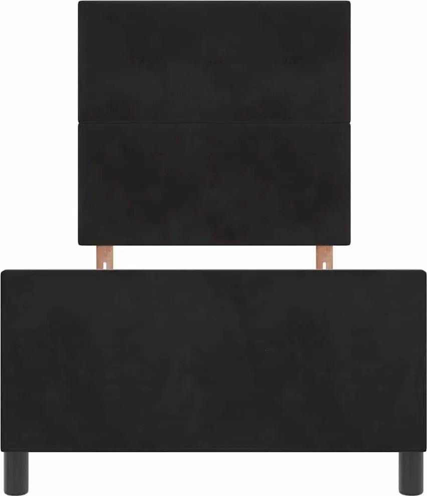 Postel s boxspringem s čelo Černá 90 x 190 cm samet 3344911