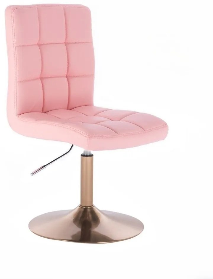 LuxuryForm DESIGN Otočná židle TOLEDO na zlatém talíři - růžová