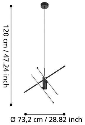 Eglo 99818 - LED Stmívatelný lustr na lanku SALITRE LED/29W/230V