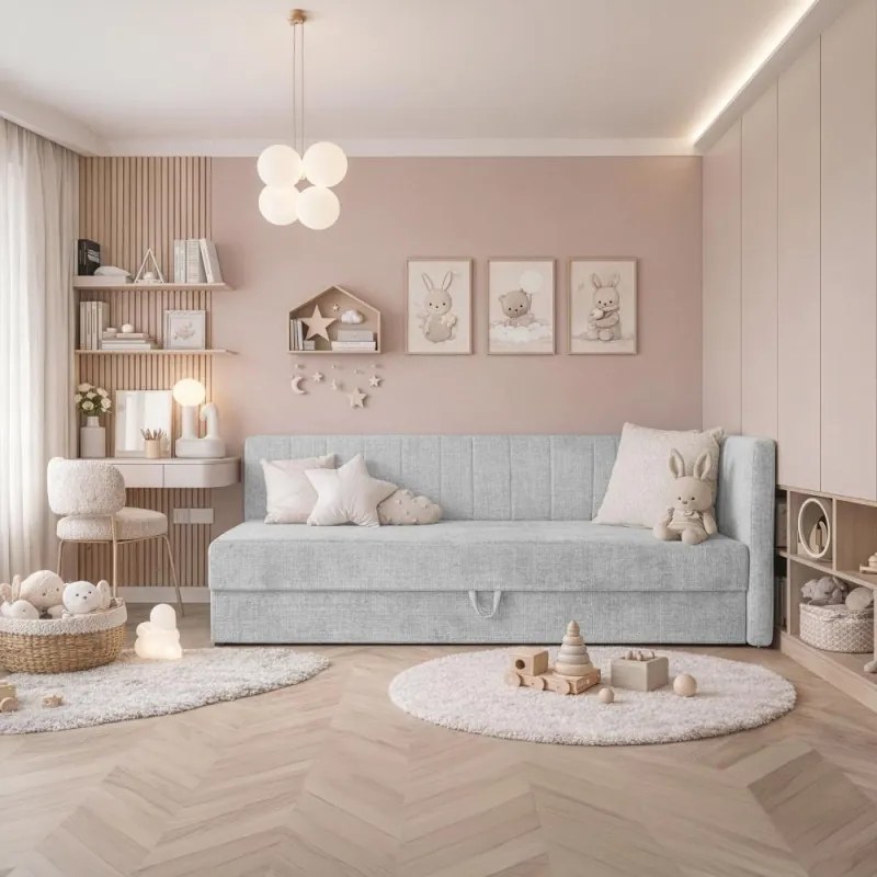 Válenda s úložným prostorem, 120x200, světle šedá, LUIZA Kondela 0000420664