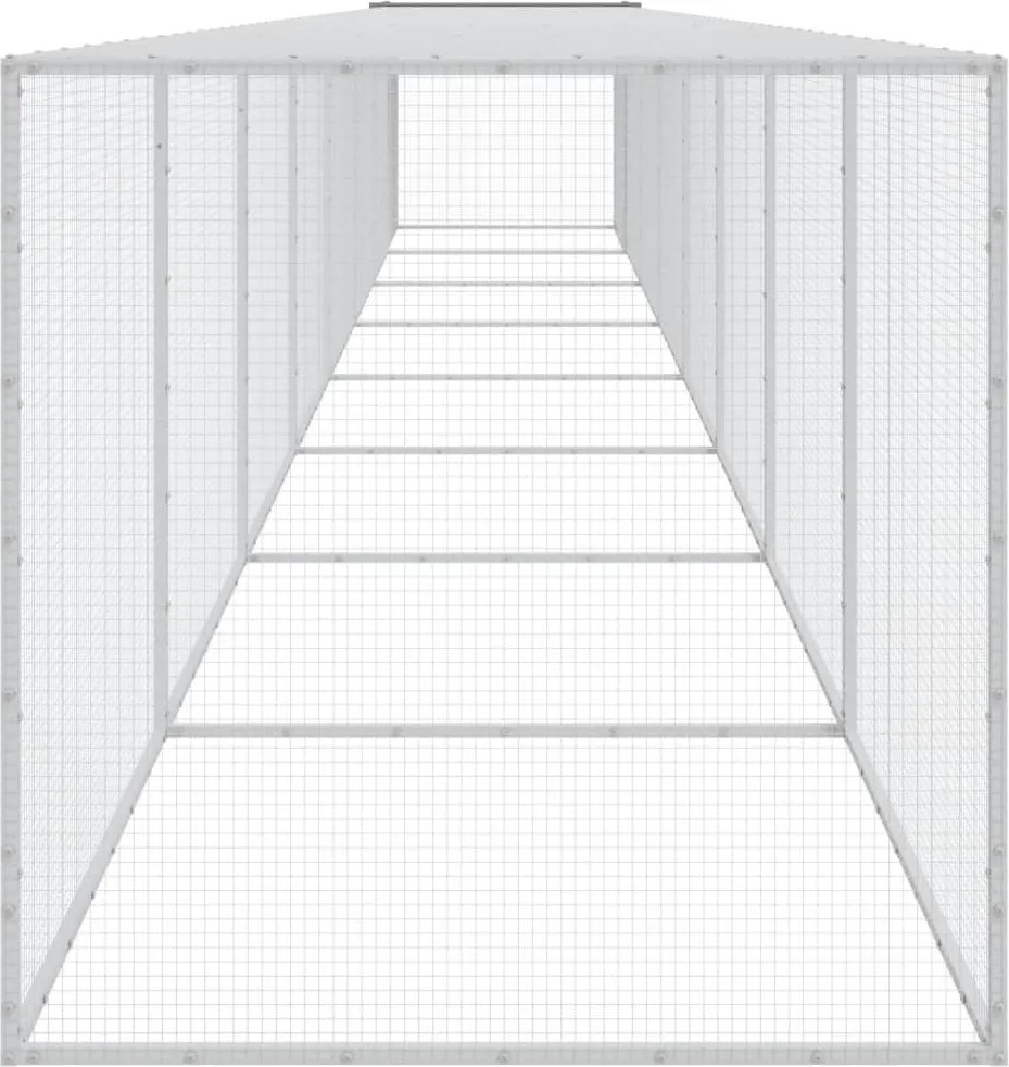 Klec pro kuřata se střechou světle šedá 803 x 98 x 90 cm ocel 3189047