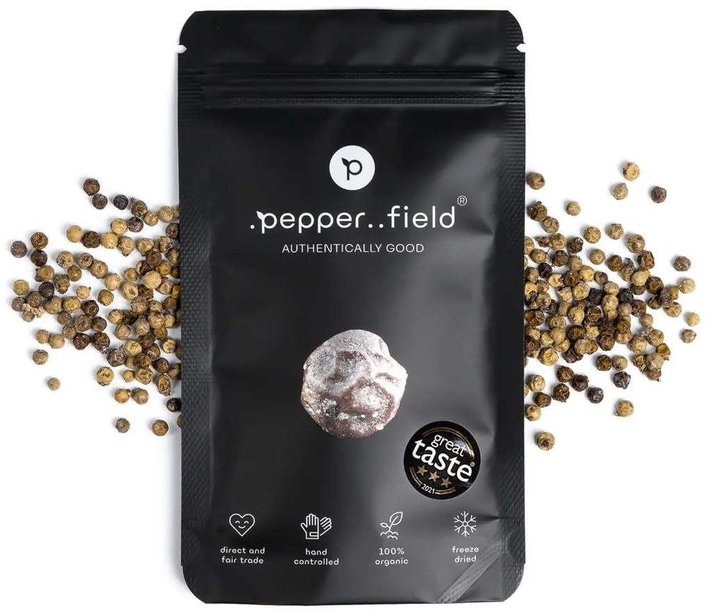 Pepř .pepper..field zelený lyofilizovaný kampotský pepř se solí - exclusive 50 g