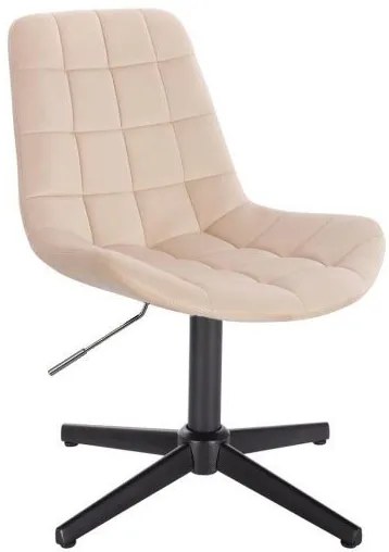 LuxuryForm DESIGN Otočná židle PARIS VELUR na černém  kříži - krémová