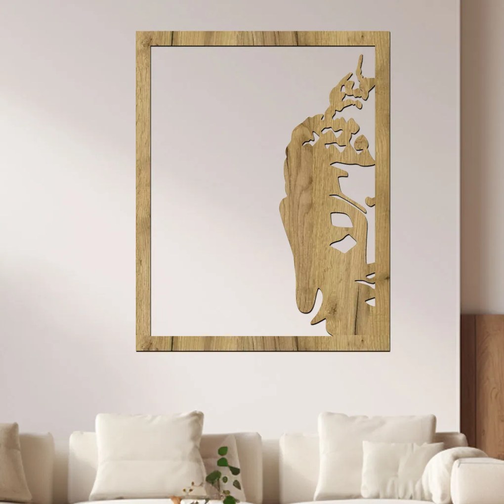 dřevo života Dřevěná dekorace BUDHA BALI Zvolte rozměr (cm): 48x60, Zvolte barvu dekoru: Buk