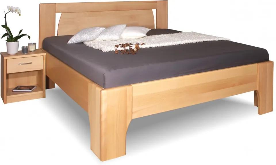 Manželská zvýšená postel z masivu OLYMPIA 1, 160x220, masiv buk