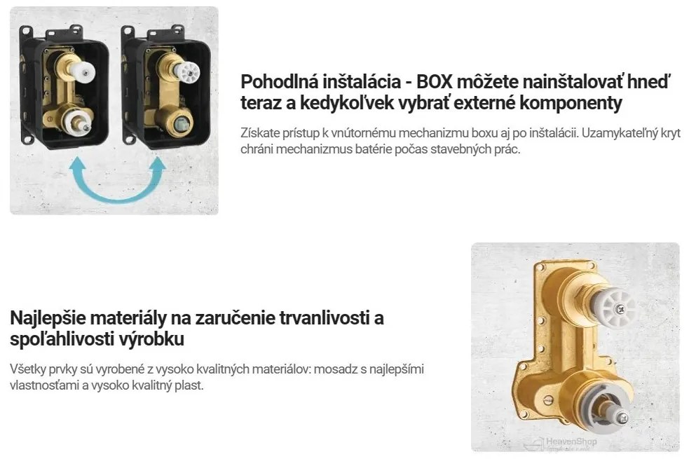 Deante Silia, pod-omietkový sprchový set s Box, zlatá, DEA-BXYZRQAM