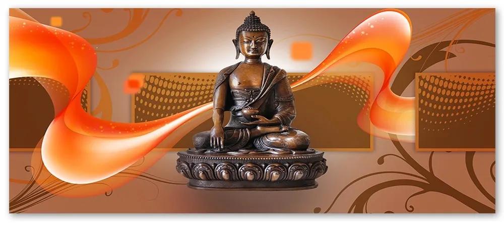 Obraz na plátně Buddha Zen Spa hnědý - 90x30 cm