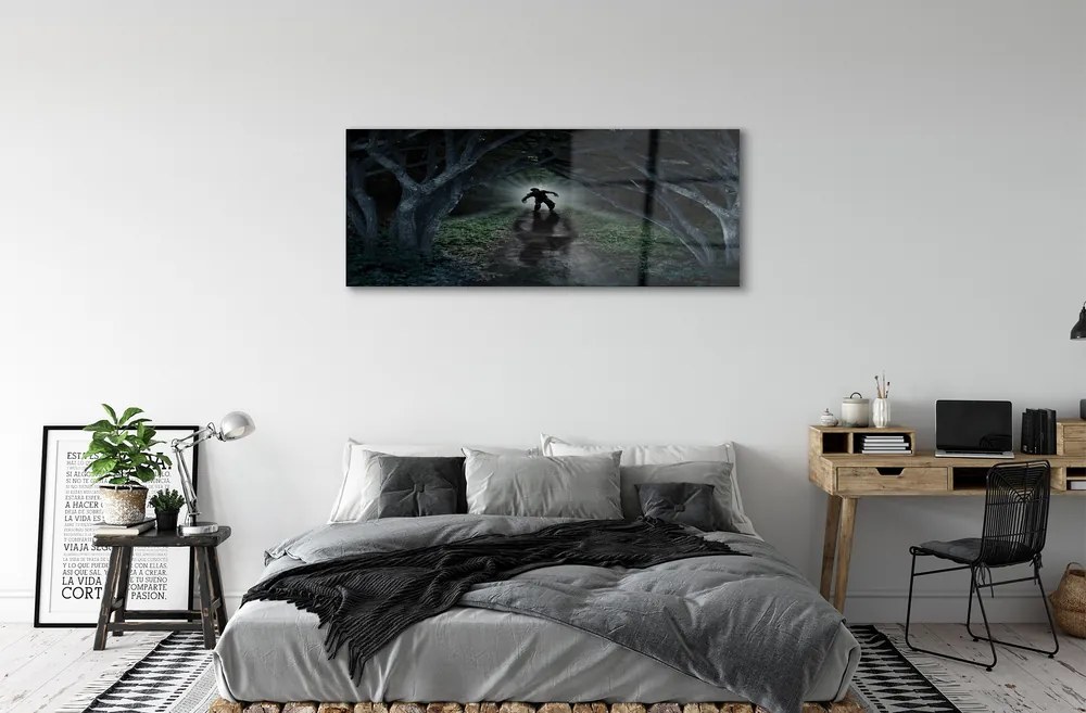 akrylový obraz strom formu temného lesa 120x60 cm