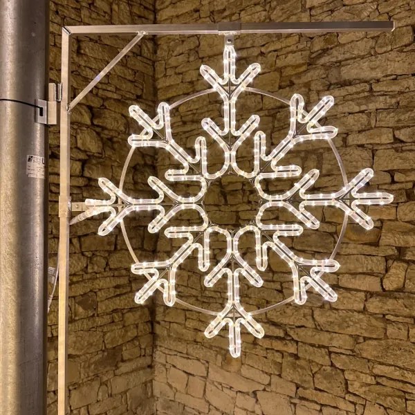 Easy Fix 2D LED světelná vločka X, Ø 85 cm, teple bílá, závěsný, 3D tisk