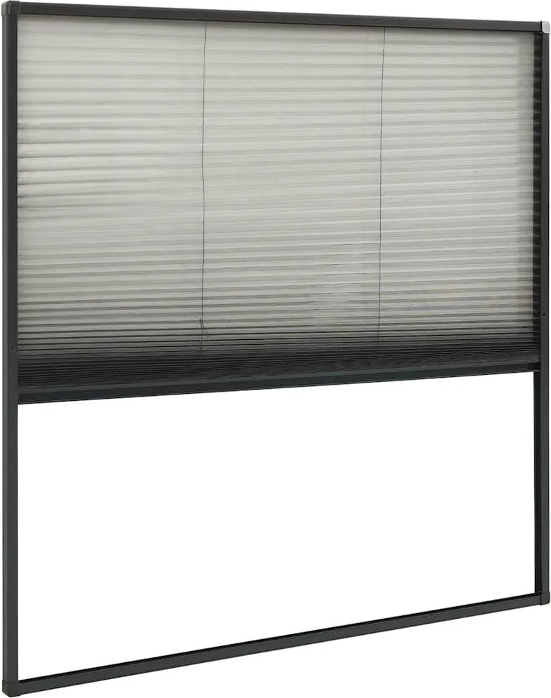 Plisovaná okenní síť proti hmyzu hliník antracitová 120x120 cm 148666