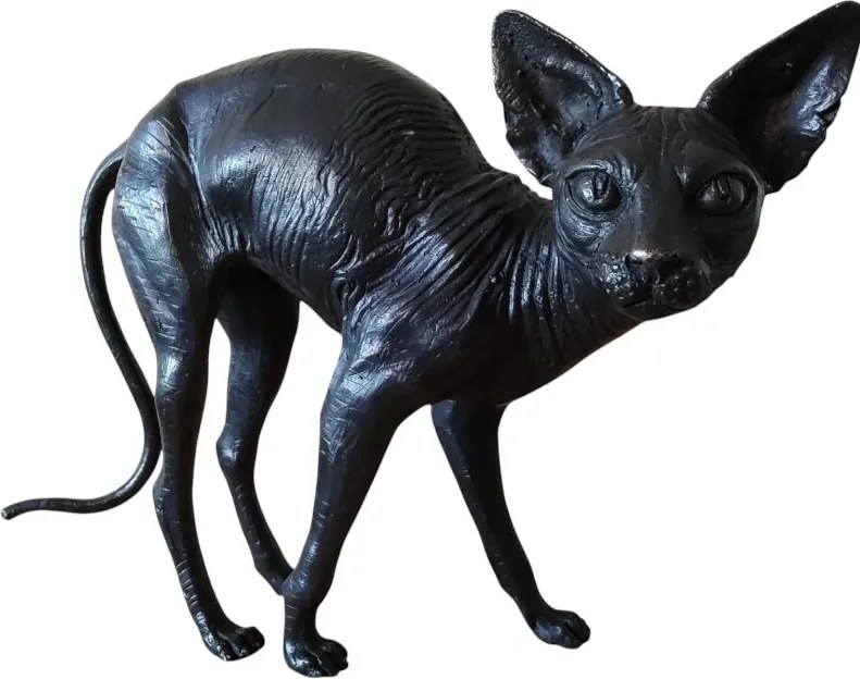 Sphynx – bronzová socha sfingy kočky, elegantní ručně vyrobená dekorace pro milovníky koček