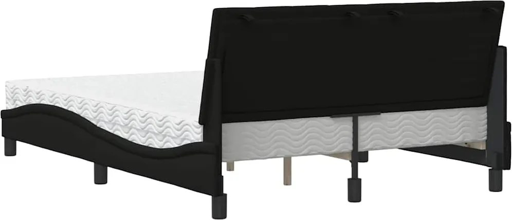 Postel s matrací Hanko černá 140 x 200 cm textil 3310533