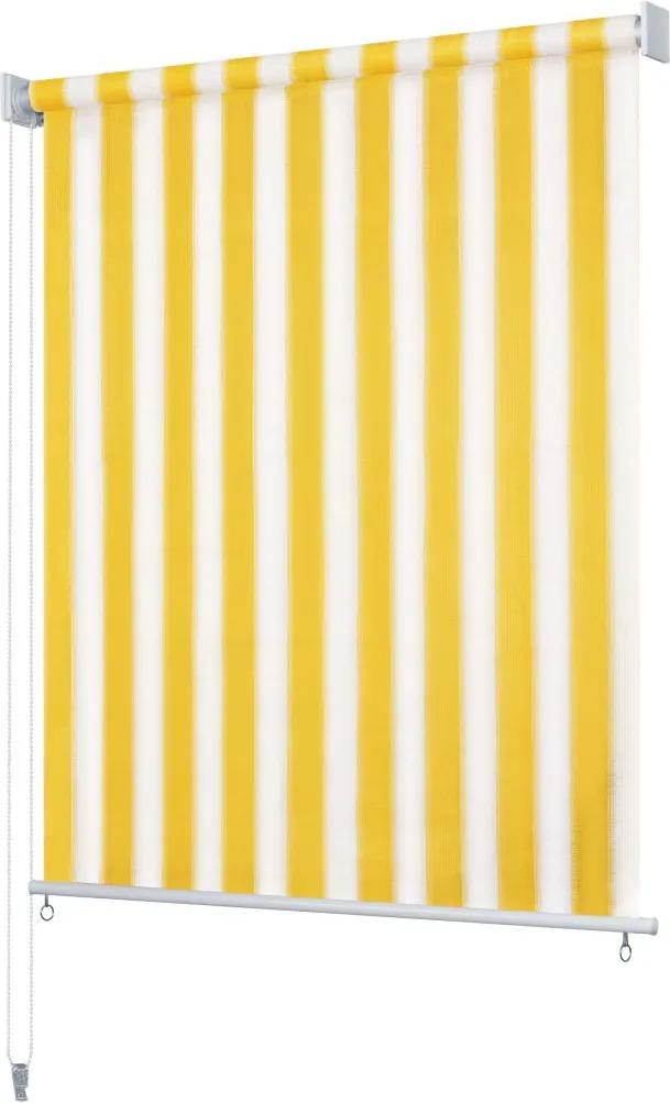Venkovní roleta - žluto bílé pruhy | 120x230 cm | BIANO