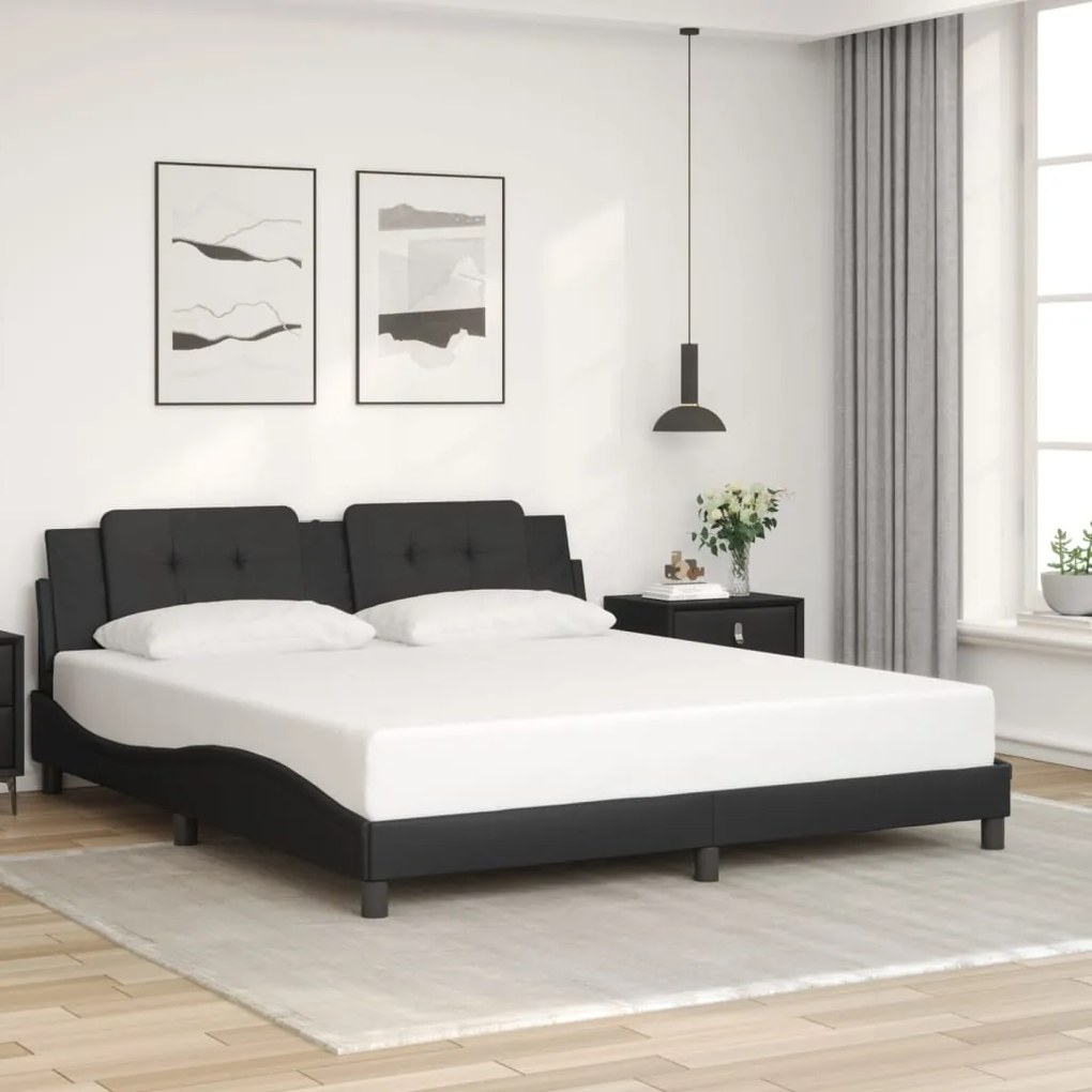 Rám postele bez matrace Zadar černý 180x200 cm umělá kůže 3208198