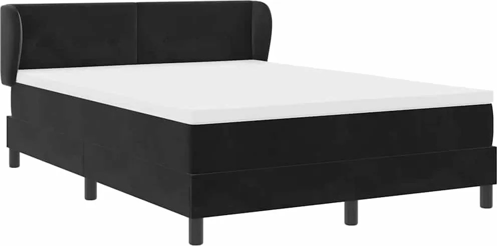 Postel s boxspringem s čelo Černá 160 x 200 cm samet 3340396