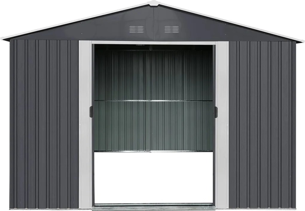 Riwall PRO RMSA 8x10 Anthracite - zahradní domek kovový 3 x 2,4 m se sedlovou střechou antracit