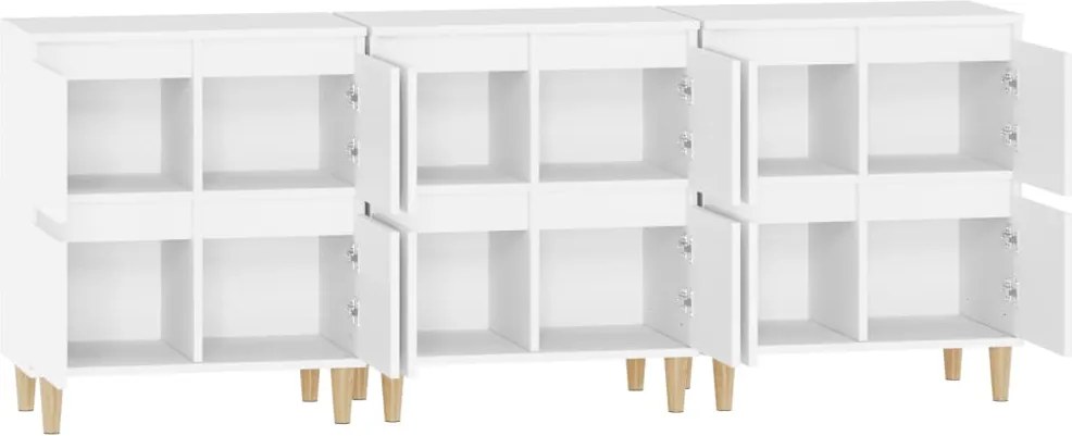 Příborníky 3 ks bílé 60 x 35 x 70 cm kompozitní dřevo 3185767