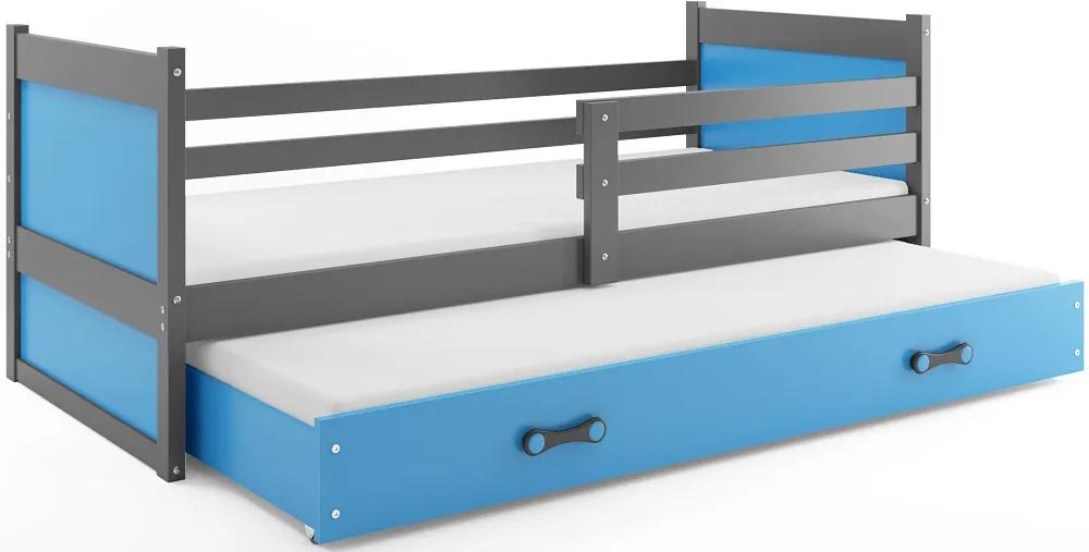 BMS Group Dětská postel s výsuvnou přistýlkou RICO grafit Velikost postele: 200x90 cm, Barva výplní: Bílá