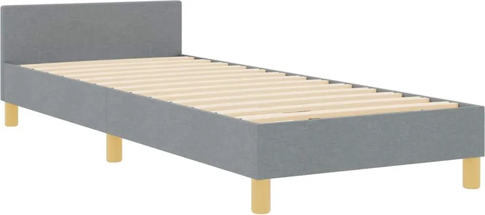Rám postele s čelo Světle šedá 80 x 200 cm textil 3344760