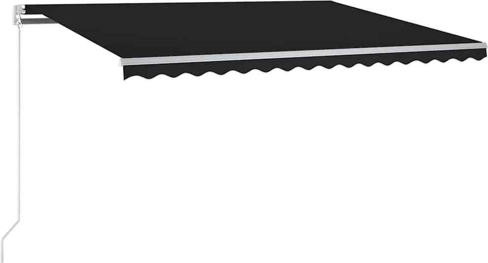 Automatická markýza LED a senzor větru 350x250 cm antracitová 3068894