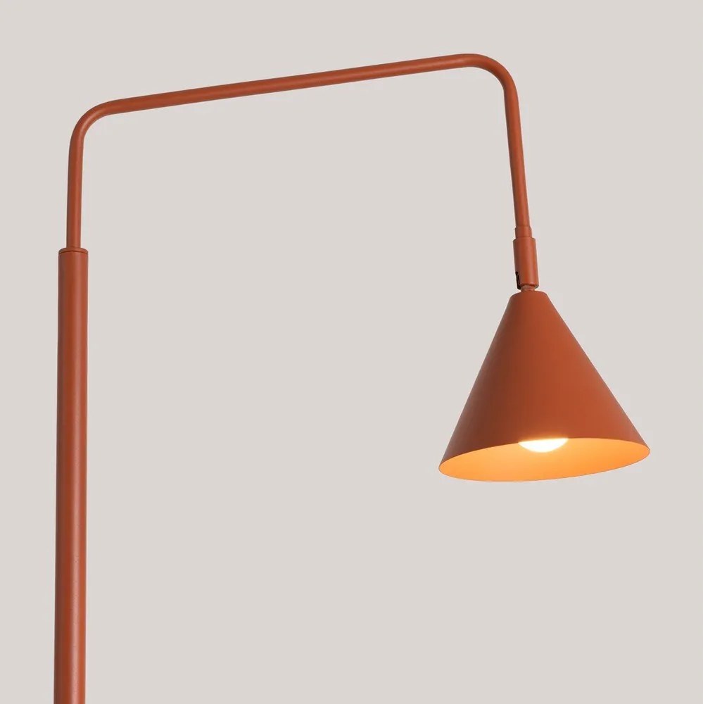 Ocelová stojací lampa s ohybatelnou konstrukcí v cihlové barvě (výška 165 cm) Zylo – Sollux