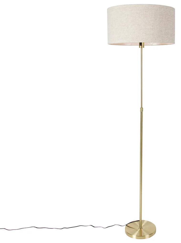Stojací lampa nastavitelná zlatá se stínidlem světle šedá 50 cm - Parte