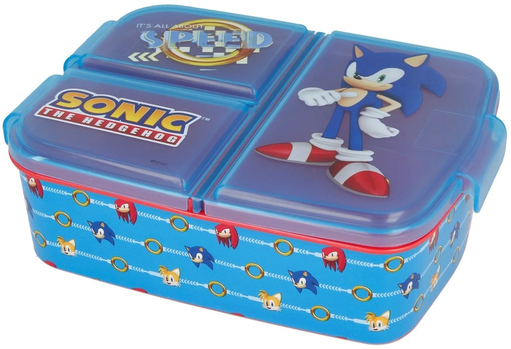Multibox na svačinu Ježek Sonic se 3 přihrádkami