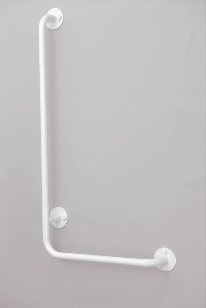 lomené madlo sprchové invalidní PRAVÉ BÍLÉ PREMIUM domadlo šířka š: 45 cm, výška v: 90 cm
