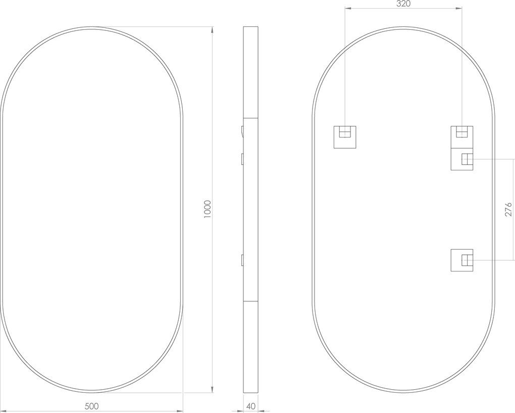 Sapho AVONA oválné zrcadlo v rámu 50 x 100 cm zlato mat AV500G