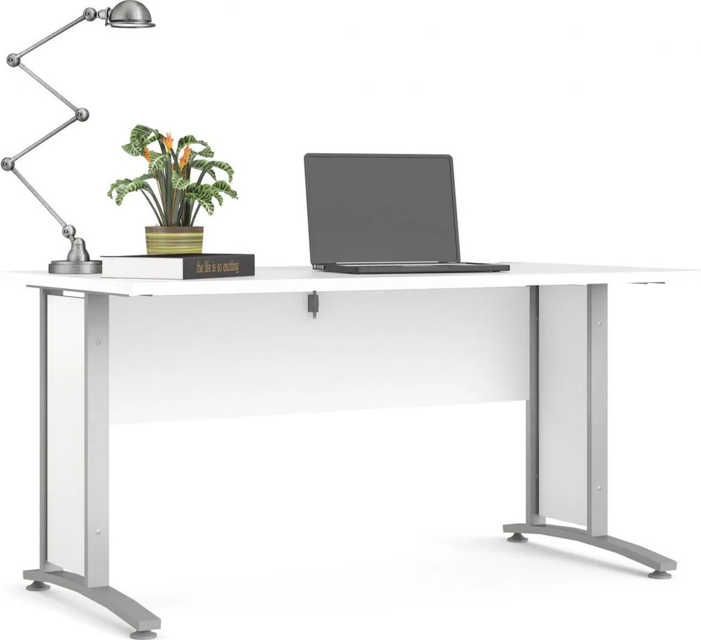 FALCO Psací stůl Office 80400/71 bílá/silver grey