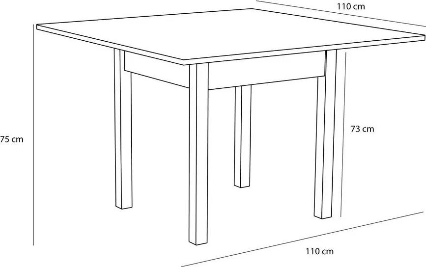 Jídelní stůl v dekoru dubu 110x110 cm Geo – Hübsch