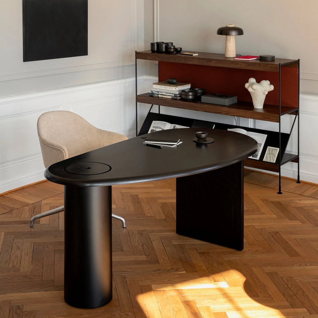 Policový systém Zet 158, Black Steel / Dark Stained Oak – AUDO COPENHAGEN