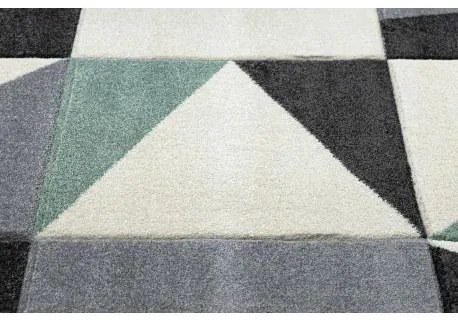 koberec ALTER Fiori Geometrický, trojúhelníky, čtverce zelená velikost 140x190 cm | krásné koberce cz