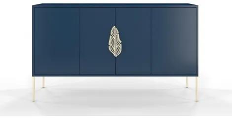 Komoda SKANDICA MERLIN 138 cm, modrá a zlaté kovové nohy SKANDICA 8715