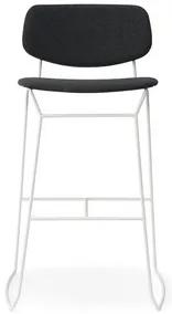 BILLIANI - Čalouněná barová židle s kovovou lakovanou podnoží DOLL STEEL 165