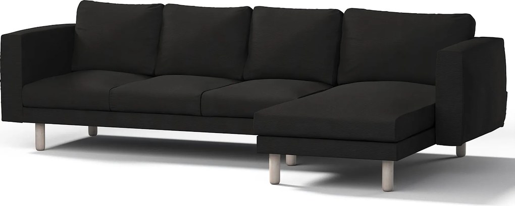 Potah na pohovku IKEA Norsborg 4-místná se šezlongem barva černá látka pletený vzor