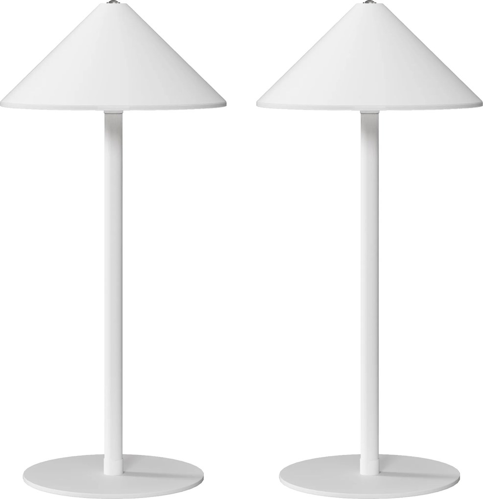 HOMCOM LED stolní lampička s USB kabelem, dotykový spínač, kov, dobíjecí, bílá