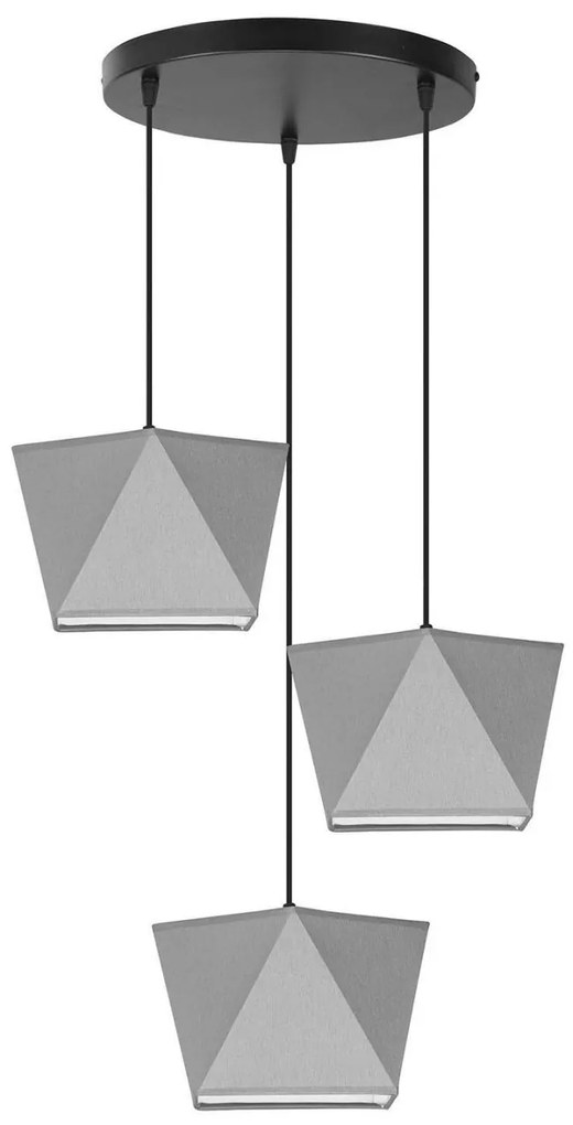 Závěsné svítidlo Diamond, 3x textilní stínítko (mix 6 barev), (výběr ze 3 barev konstrukce), o