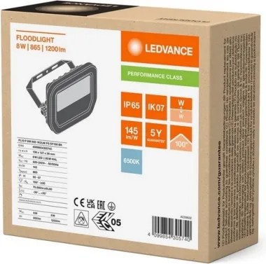 LED reflektor LEDVANCE FLOODLIGHT černý 8W/6W 1200lm/850lm 6500K studená bílá IP66