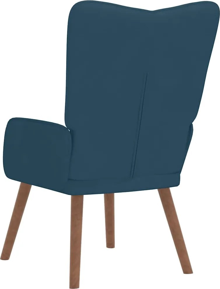 Relaxační křeslo modré samet 327665