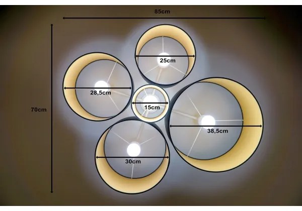 Duolla - Stropní svítidlo ROLLER PENTO 5xE27/60W/230V antracit