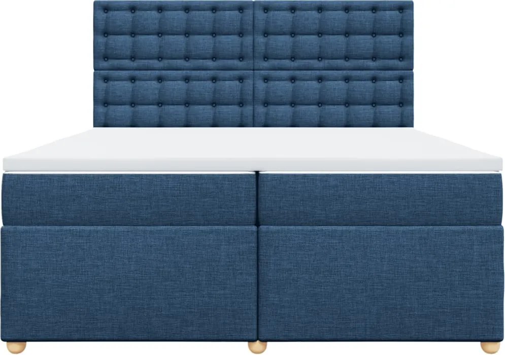 Box spring postel s matrací modrá 200x200 cm textil 3293707