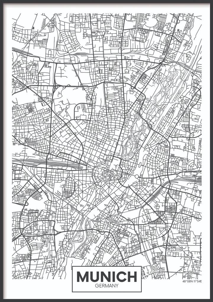 DecoKing - Nástěnný plakát - Map -  Mnichov