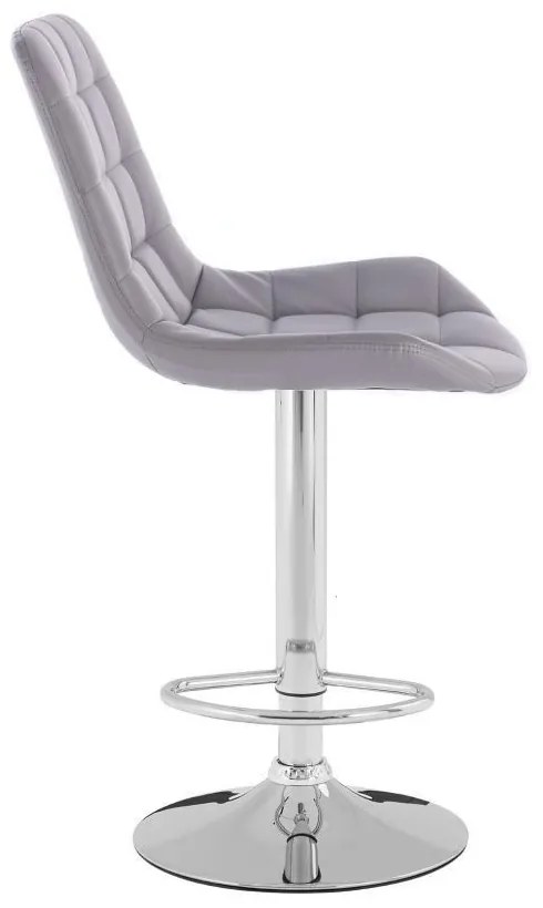 LuxuryForm DESIGN Barová židle PARIS na stříbrné kulaté podstavě - šedá