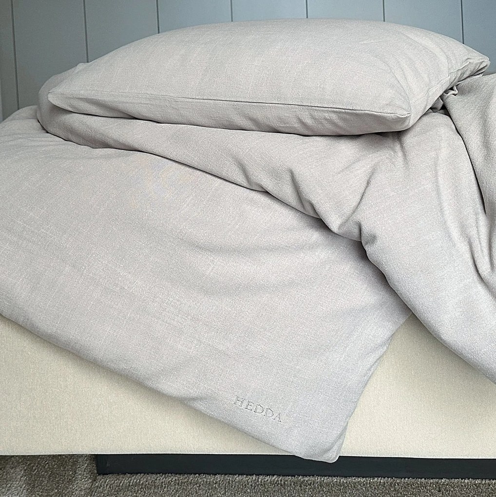 HEDDA Lněné povlečení Naira světle šedé rozměr: povlak na polštář 70 x 90 cm