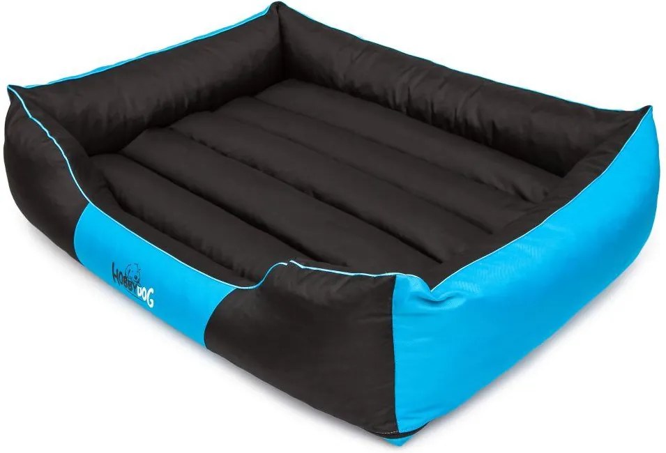 Pelíšek pro psa Comfort - modrý s černou Velikost: L - 65x50 cm (45x32 cm)