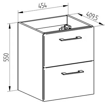 EBS Elva Skříňka s umyvadlem 50 cm, bílá 1 set