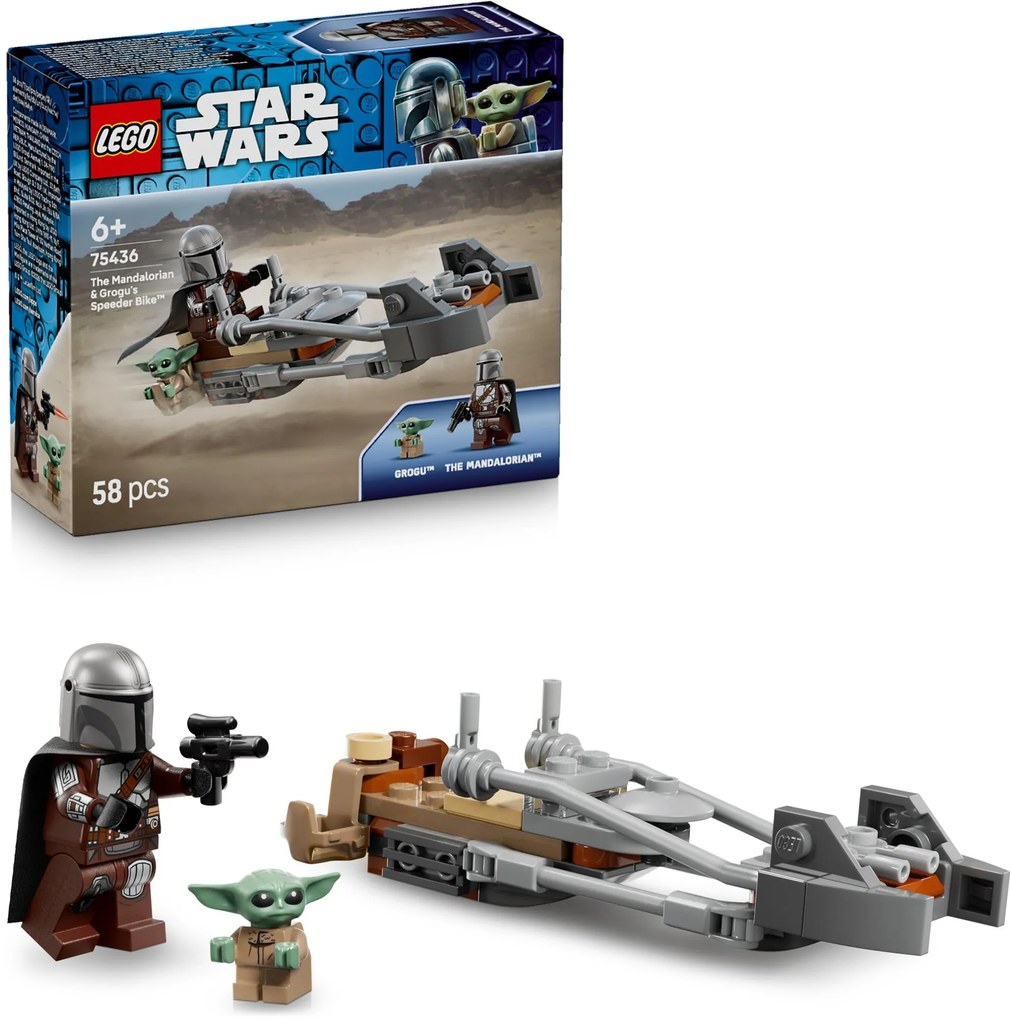 Lego® star wars™ 75436 mandalorian a grogu a spídrová motorka 5702018062951