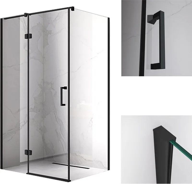 BPS-koupelny Obdélníkový sprchový kout ZES KZ03D BL 120x100 černá/transparent - bez vaničky